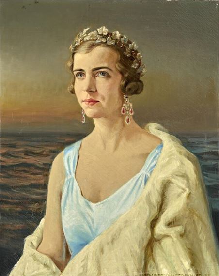 Harald Slott-Møller | Portrait of Crown Princess Ingrid (1910–2000) in ...