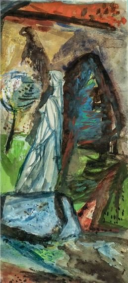 Imre Ámos | Nőalak fánál, 1940-es évek (1940) | MutualArt