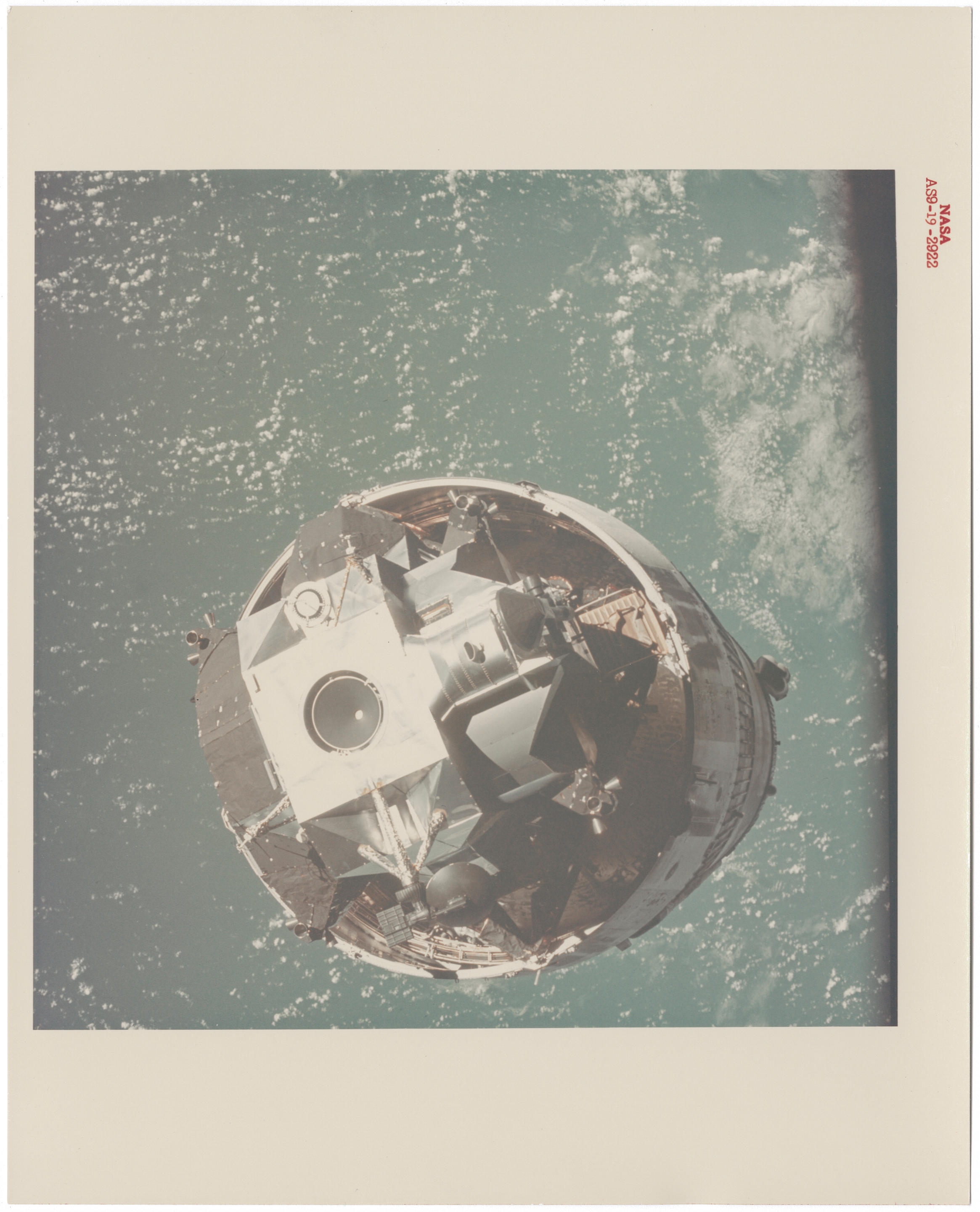 James McDivitt | [Apollo 9] LM SPIDER NESTLED IN THE S-IVB STAGE AFTER SEPARATION FROM CSM ...