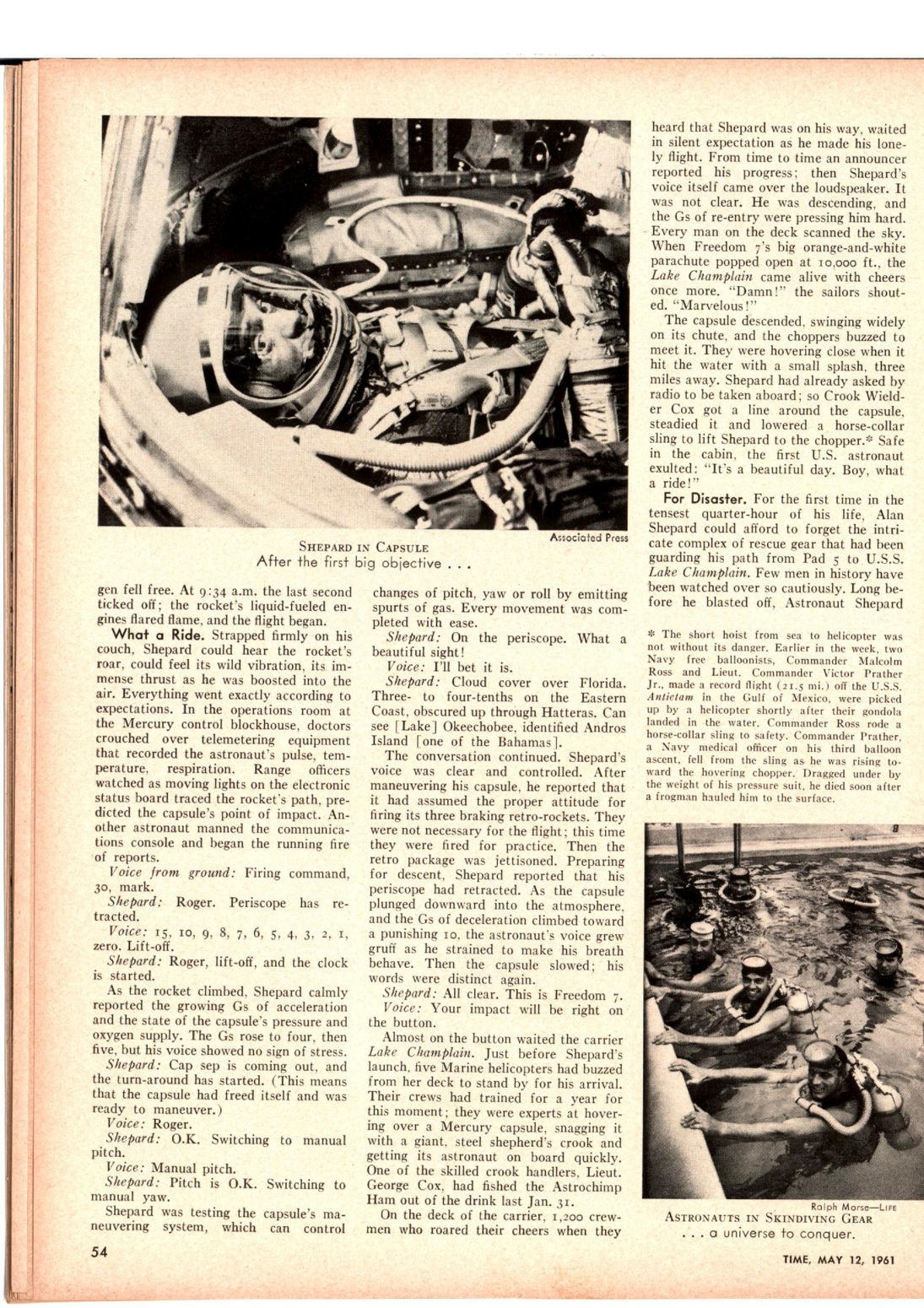 Bill Taub | [Mercury Redstone 3] ALAN SHEPARD READY TO MAKE HISTORY ...
