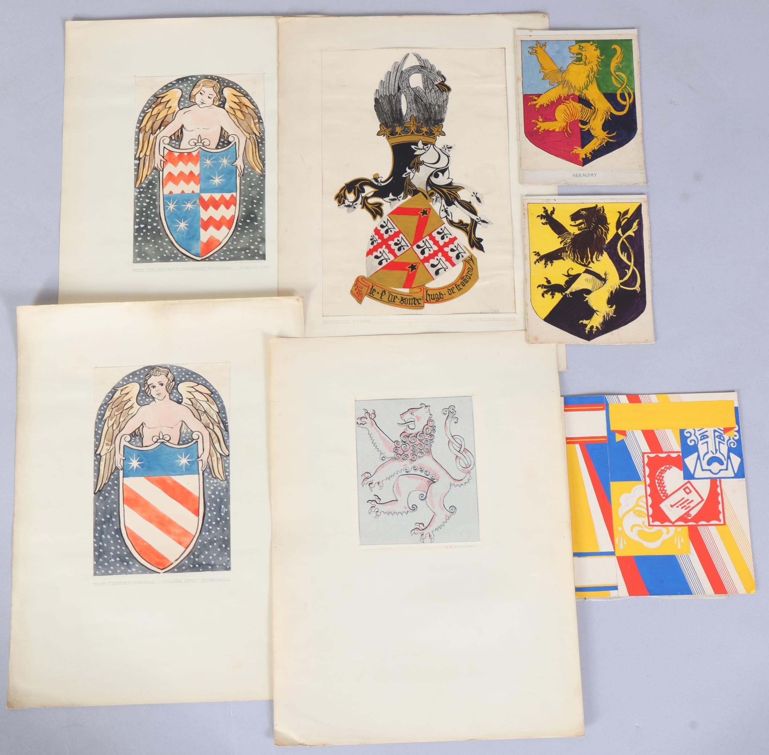 Albert Edward Halliwell | A group of designs relating to heraldry ...