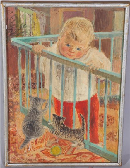 Susan French | child with kittens (1965) | MutualArt