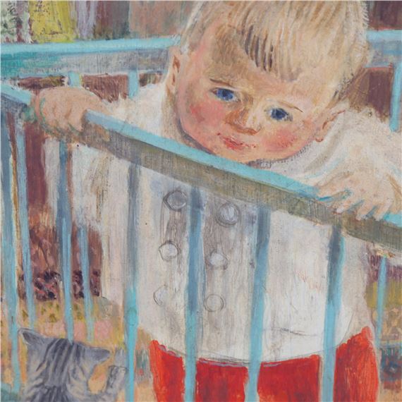 Susan French | child with kittens (1965) | MutualArt