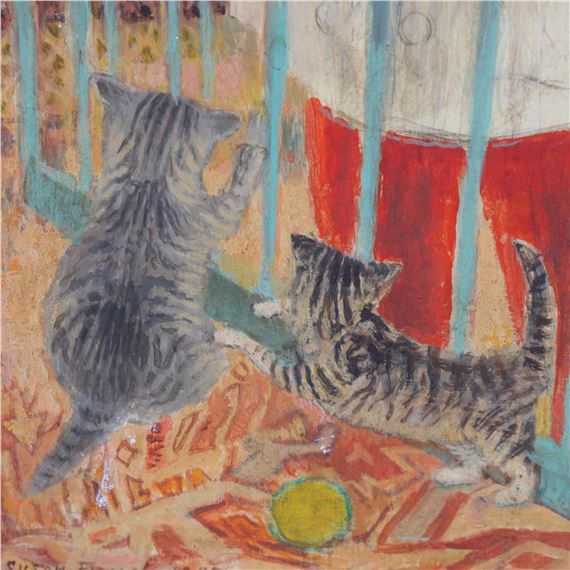 Susan French | child with kittens (1965) | MutualArt