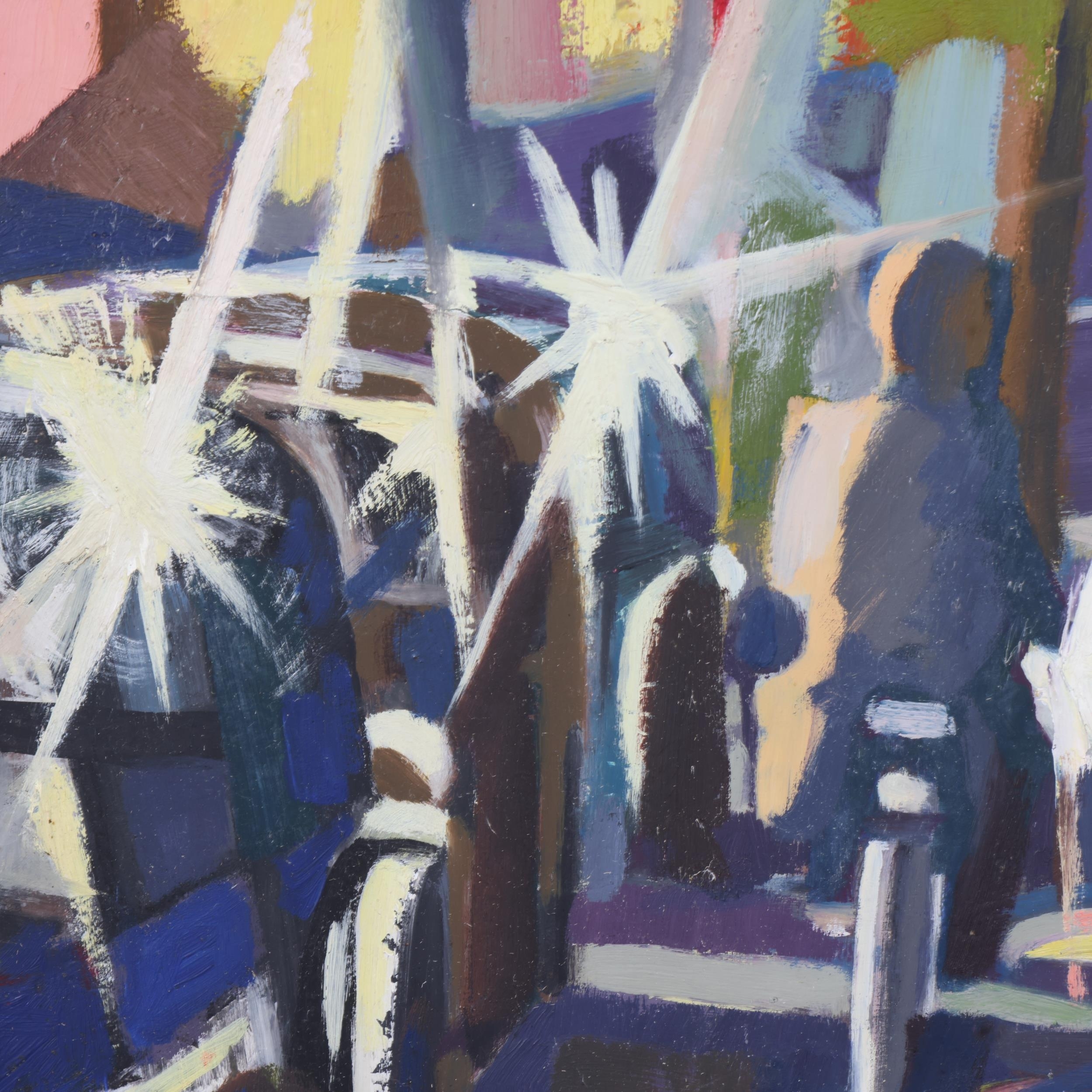 Donald Green | Abstract composition, cyclist in traffic (Circa 1960 ...
