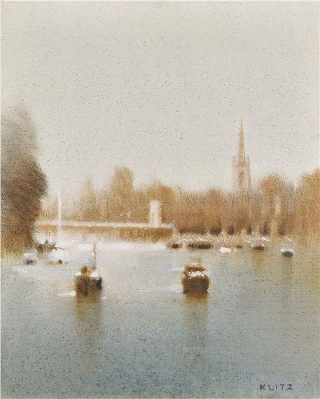 Anthony Klitz | River scene with boats (1977) | MutualArt