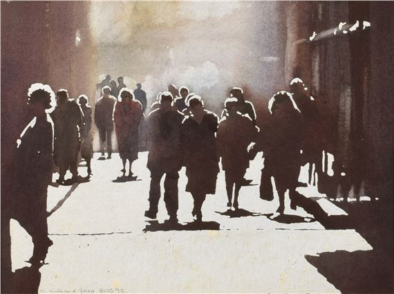 Robert Littleford | Morning Sunshine and Shoppers (92) | MutualArt