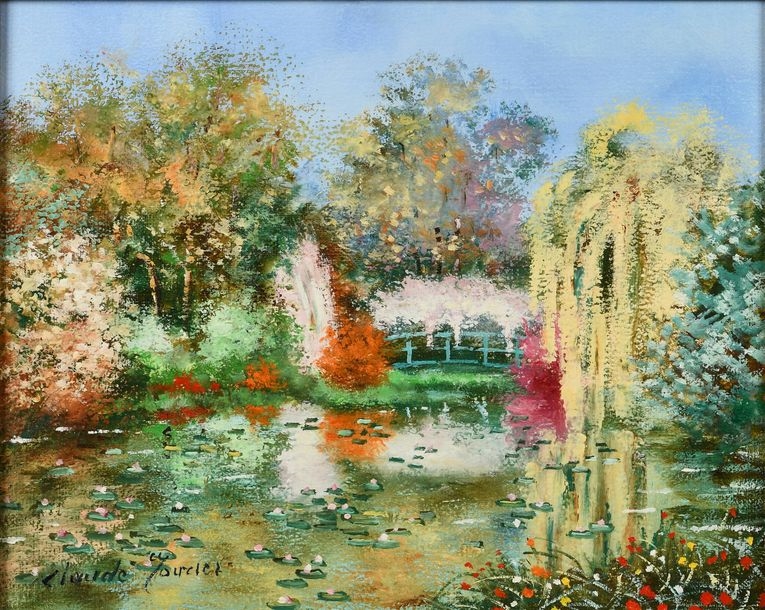 Claude Mourier | Claude MOURIER (1930) Giverny le Pont Japonais Oil on ...
