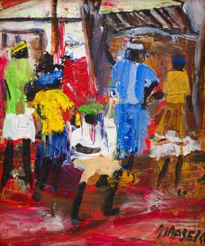Joe Maseko | Township Street Scene | MutualArt