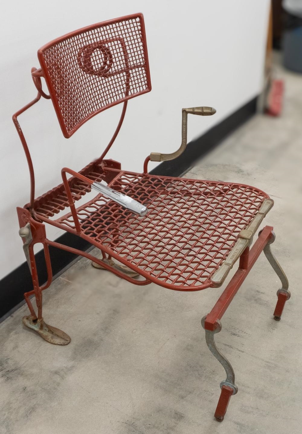 Copyright | Buckeye Red Painted Wrought Iron Steampunk Style Arm Chair ...