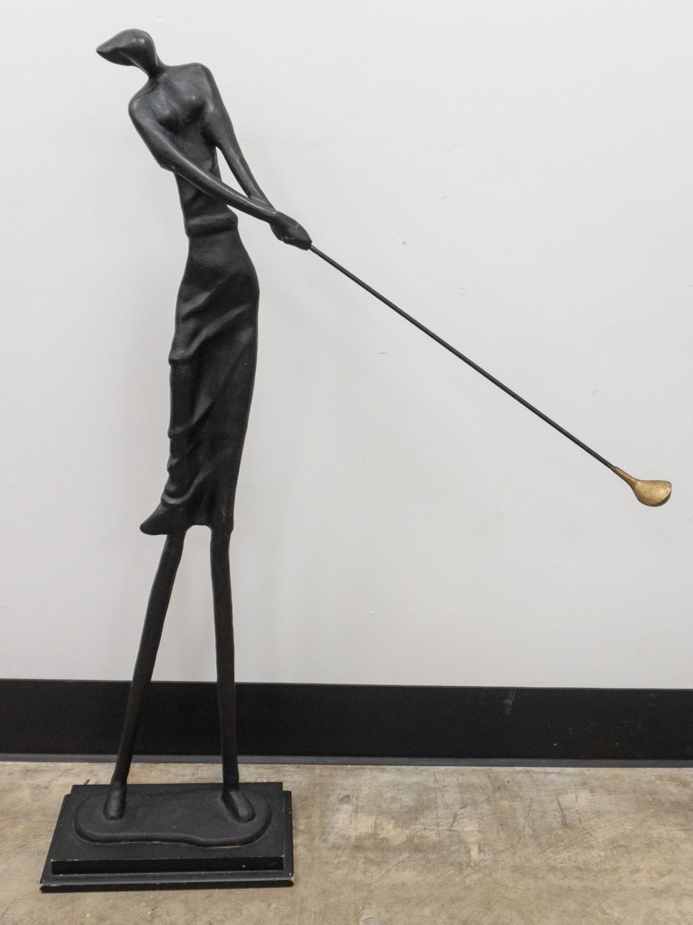 Copyright | Contemporary Patinated Metal Figure of a Golfer | MutualArt