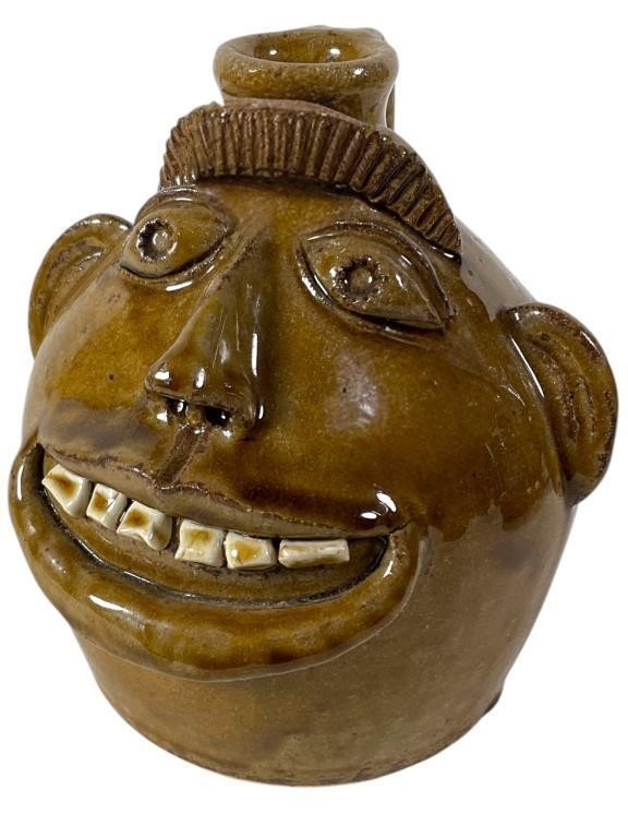 Otis Norris | Otis Norris Folk Pottery Face Jug | MutualArt