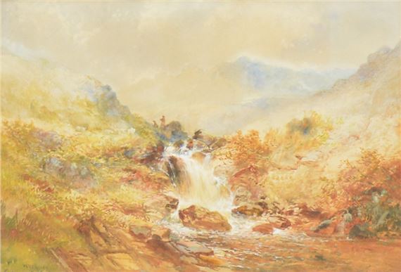William Widgery | landscape with waterfall and fells | MutualArt