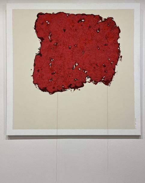 Vincent Dufresne | FILS ROUGES SUR FOND BLANC (2025) | MutualArt