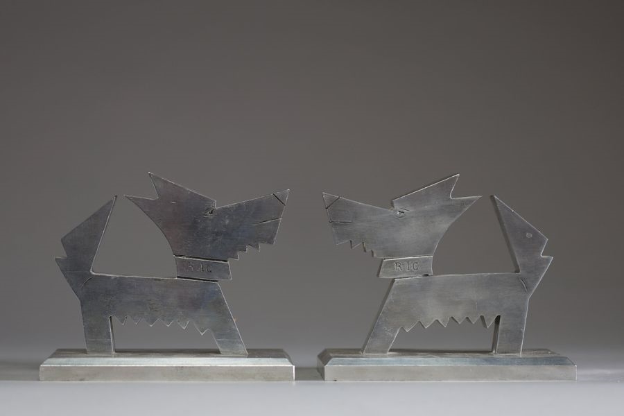Pol Rab | Pair of figurative bookends depicting do - Lot (Circa 1920 ...
