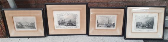 J. Carter | FOUR 19th CENTURY ENGRAVINGS DEPICTING DOCK SCENES (19th ...