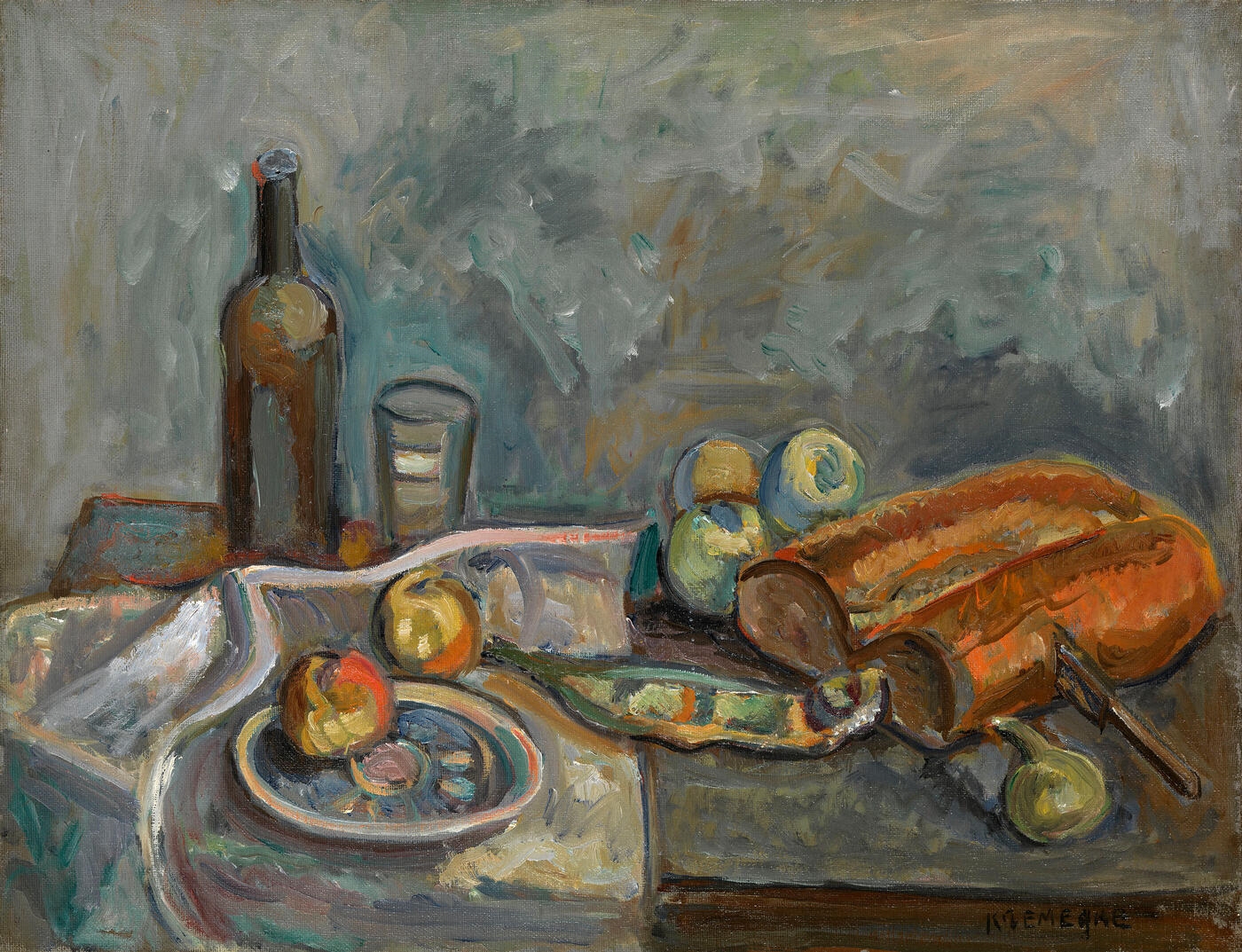 Pinchus Krémègne | Still Life with Bread | MutualArt