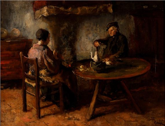 Jacob Simon Hendrik Kever | Paar in der Stube | MutualArt