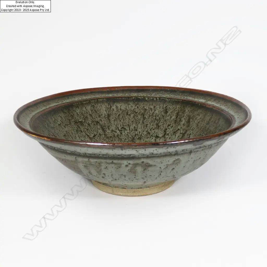 Len Castle | Len Castle Lg Footed Pottery Bowl. Impressed potter's mark ...