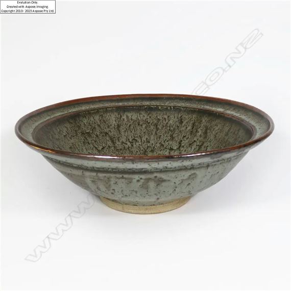 Len Castle | Len Castle Lg Footed Pottery Bowl. Impressed potter's mark ...