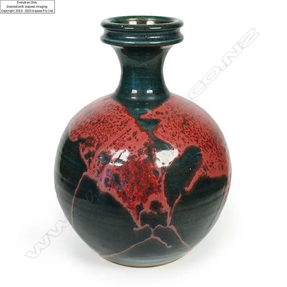 Graeme Storm | Graeme Storm green stoneware vase with | MutualArt