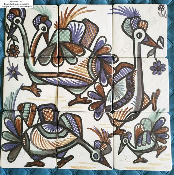 Anneke Borren | Anneke Borren nine tile artwork | MutualArt