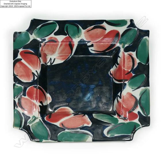 Raewyn Atkinson | Raewyn Atkinson studio pottery squared dish; hand ...