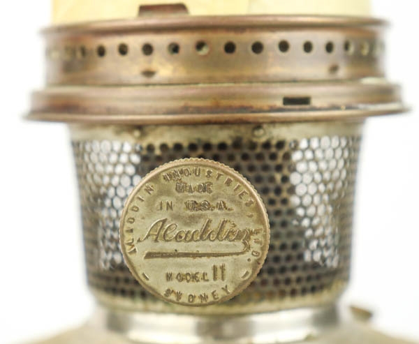 Chimney | A vintage Aladdin model 11 oil lamp with metal font and ...