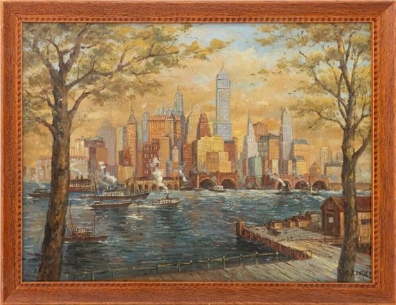 Colin Campbell Cooper | New York City from Dock | MutualArt