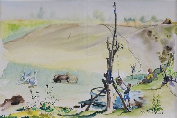 Gheorghe Juster | At the Shadoof Fountain | MutualArt