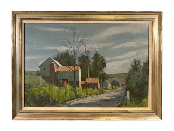 Wilmer G. Behler | A rural landscape with houses and lush greenery ...