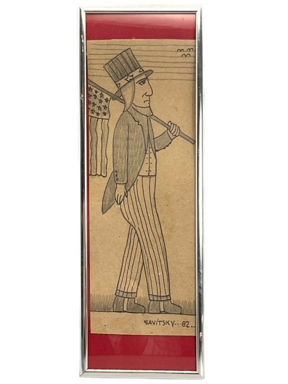 Jack Savitsky | Jack Savitsky Uncle Sam Signed Drawing (82) | MutualArt