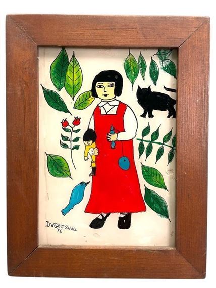 Unknown | 1976 Folk Art Glass Painting by David Gottshall (1976 ...