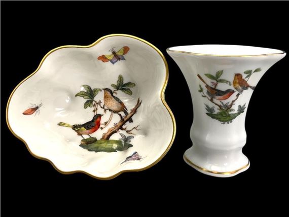 Herend Porcelain Factory | Herend Rothschild Bird Mini Dish & Toothpick ...