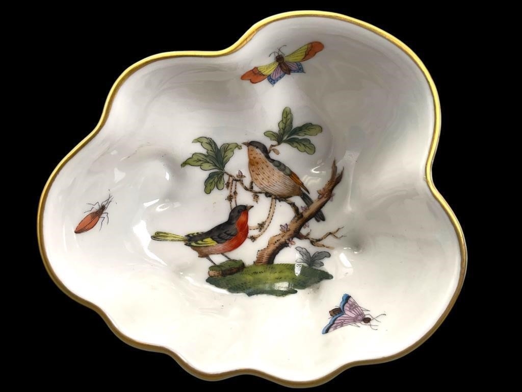 Herend Porcelain Factory | Herend Rothschild Bird Mini Dish & Toothpick ...