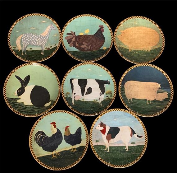 Warren Kimble | Set of 8 Lenox Warren Kimble Barnyard Animals Plates ...