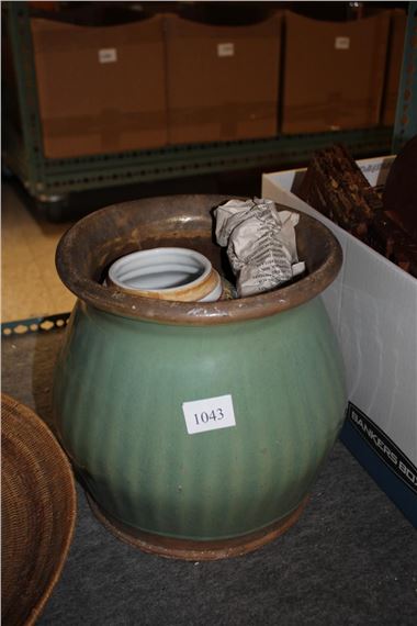 Unknown | CERAMIC PLANTER POT AND PORCELAIN VASE | MutualArt