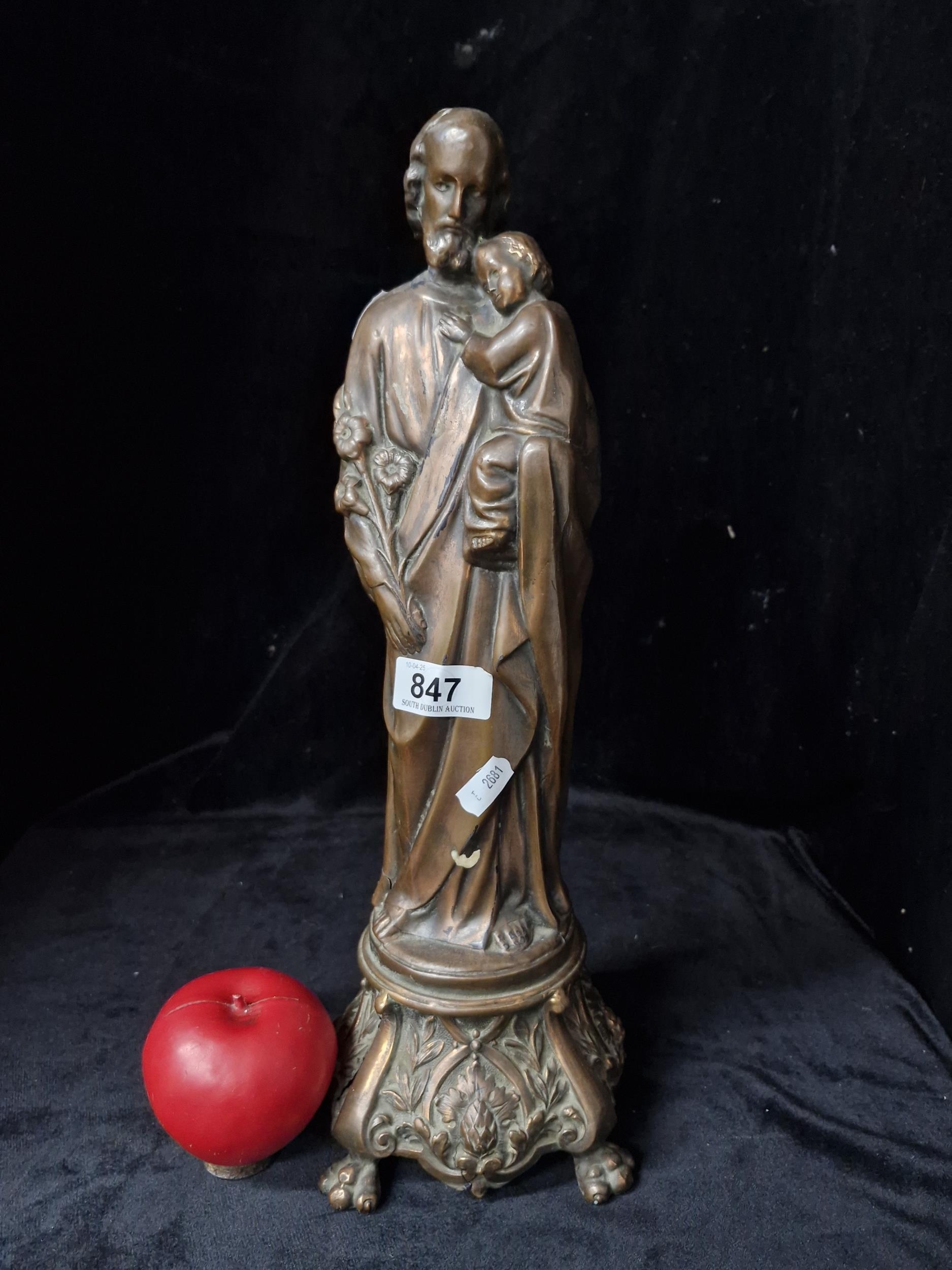 Joseph | An early th century Copper ecclesiastical figure. Features ...