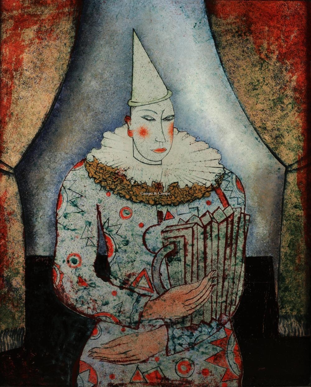 Floris Jespers | Harlequin with accordion (1929) | MutualArt