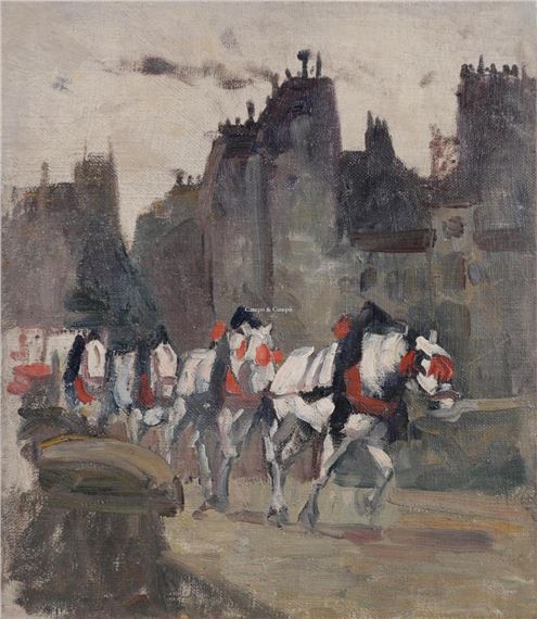 Kurt Peiser | Chevaux de traits à Paris (1914) | MutualArt