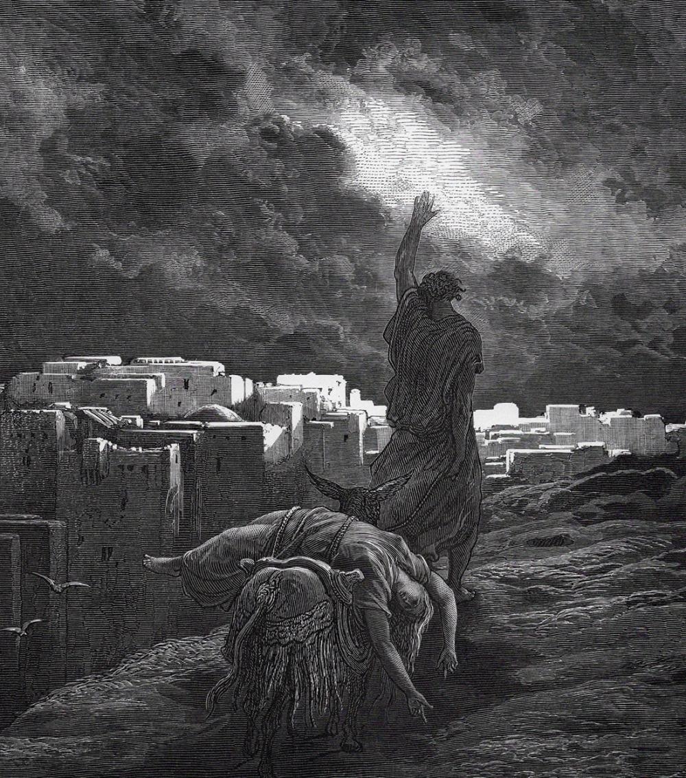 Gustave Doré | The Levite carries the Woman's Body away (From Dore's ...