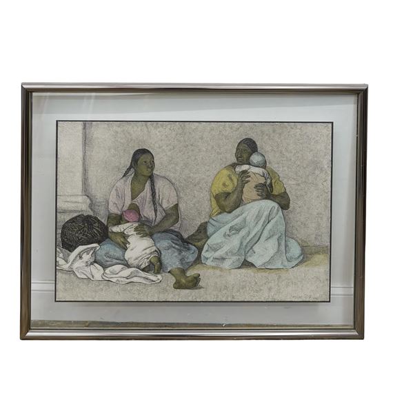 Francisco Zuñiga | Dos Mujeres con Ninos (1982) | MutualArt