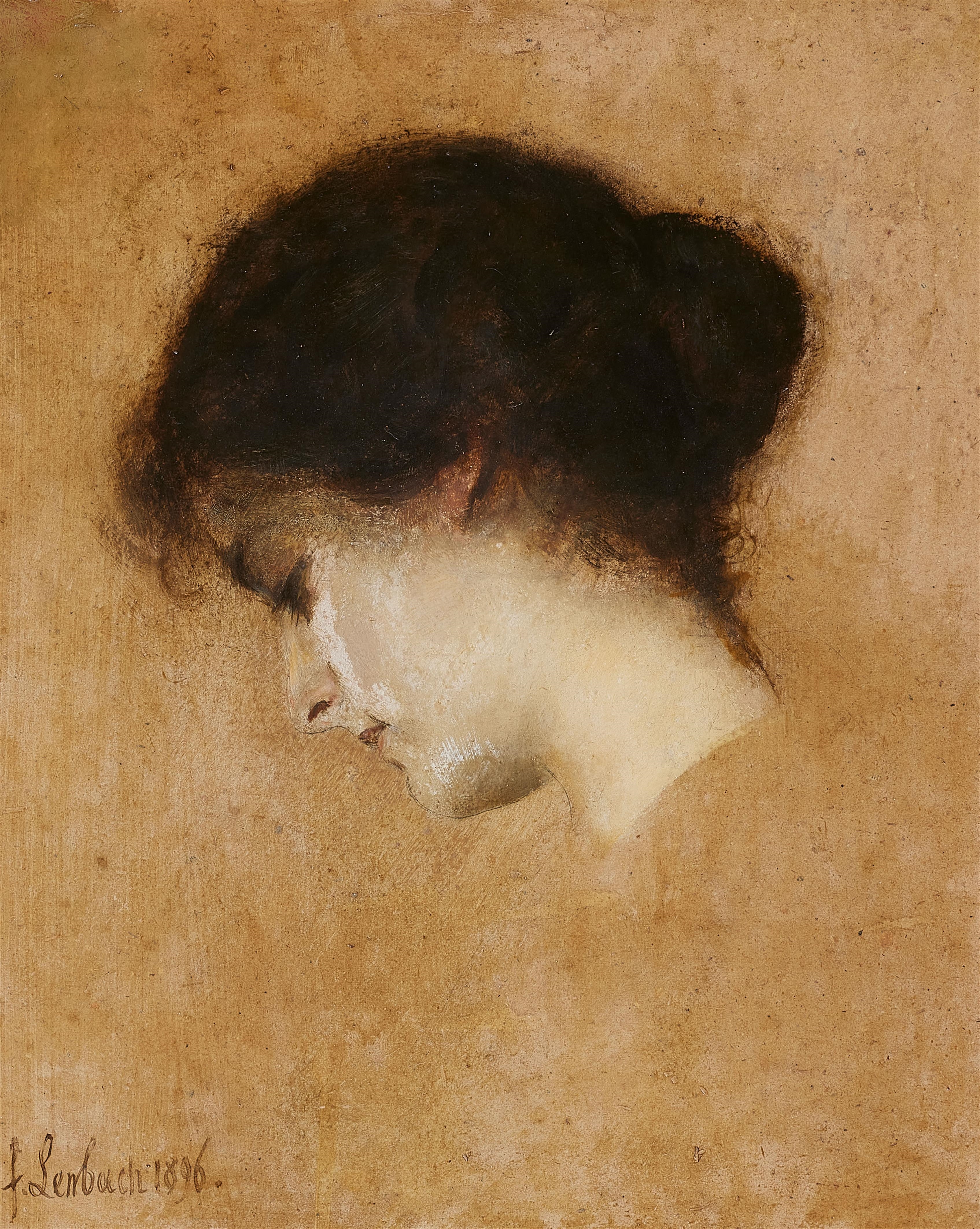 Franz Seraph von Lenbach | Portrait of a lady in profile - probably ...