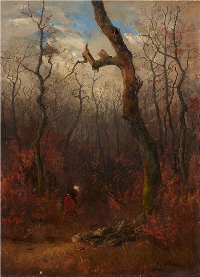 Georg Oeder | Wood collector in the forest | MutualArt