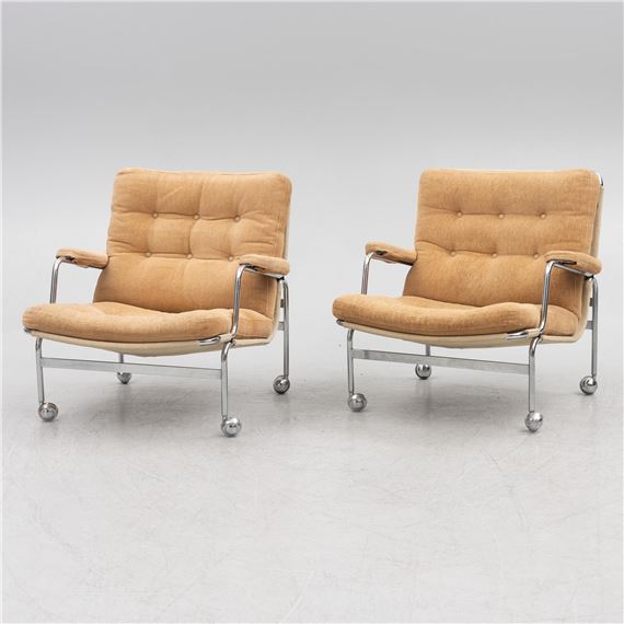 Bruno Mathsson | Bruno Mathsson, a pair of 'Karin' lounge chairs, Dux ...