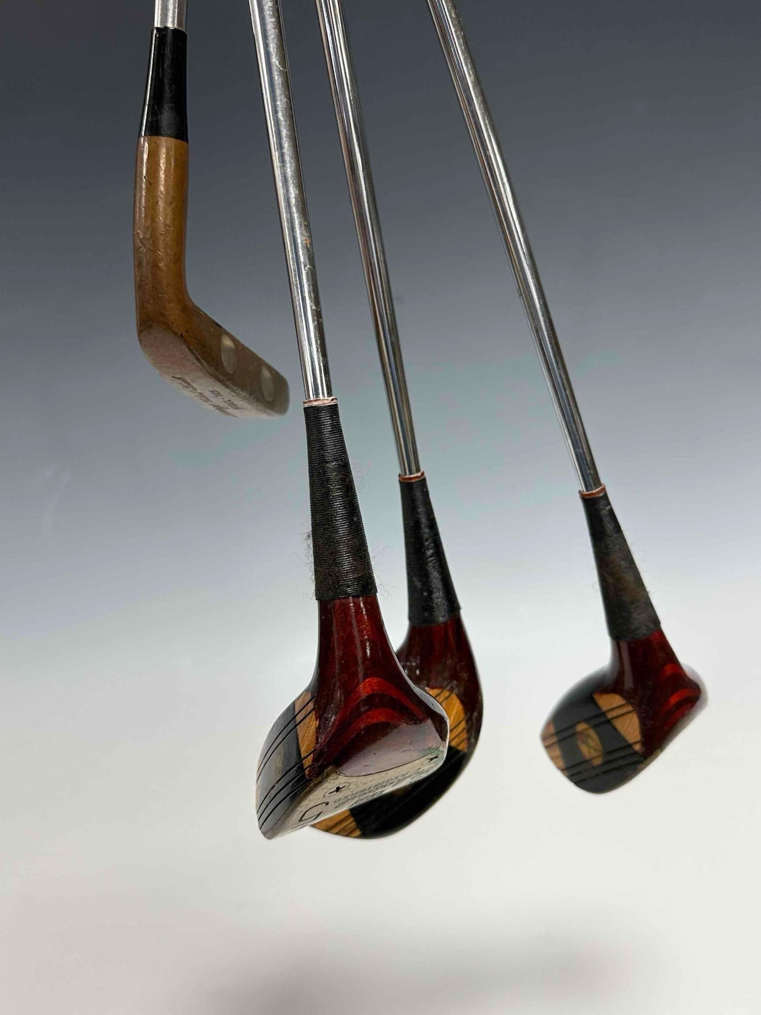 Arnold Palmer | Vintage Arnold Palmer PG Gold Clubs Wood 1,3,5 + Putter | MutualArt