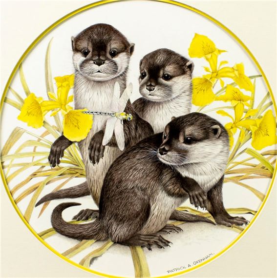 Patrick Oxenham | Otters in Waterlilies (1983) | MutualArt