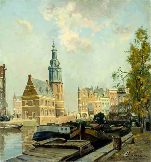 Willem Alexander Knip | Dutch Canal Cityscape | MutualArt