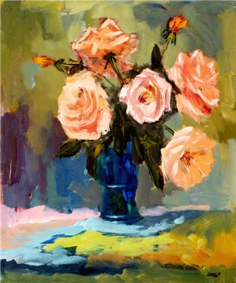Loube | Still Life with Vase of Roses | MutualArt