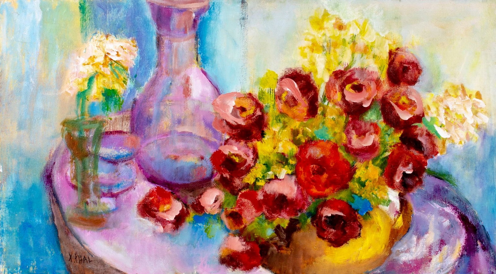 Thelma Thal | Still Life with Vases of Flowers | MutualArt